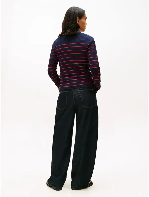 Tommy Hilfiger Striped Rib-knit Turtleneck Sweater