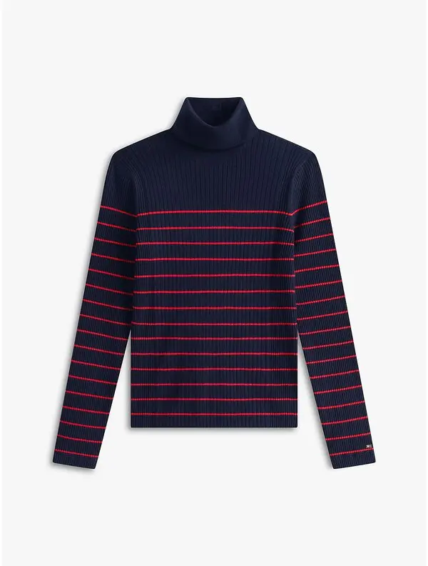 Tommy Hilfiger Striped Rib-knit Turtleneck Sweater