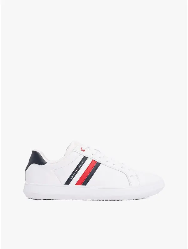 Tommy Hilfiger Stripe Leather Cupsole Sneakers
