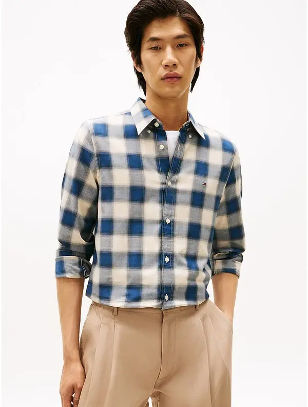 Tommy Hilfiger Slim Fit Plaid All-day Shirt - Fossil Blue Multi