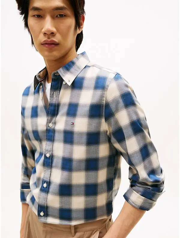 Tommy Hilfiger Slim Fit Plaid All-day Shirt - Fossil Blue Multi