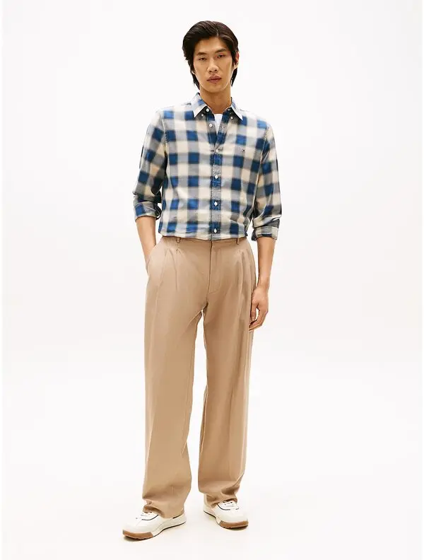 Tommy Hilfiger Slim Fit Plaid All-day Shirt - Fossil Blue Multi