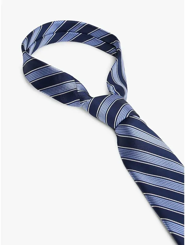Tommy Hilfiger Wide Diagonal Stripe Silk-blend Tie