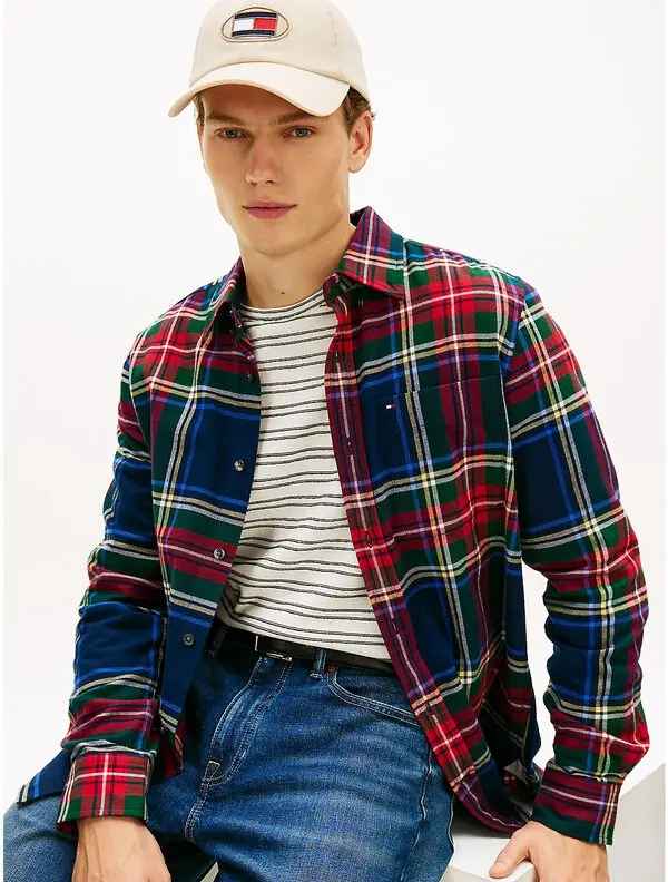 Tommy Hilfiger Holiday Plaid Brushed Flannel Shirt
