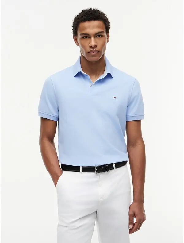 Tommy Hilfiger Regular Fit Stretch Tommy Polo - Light Blue