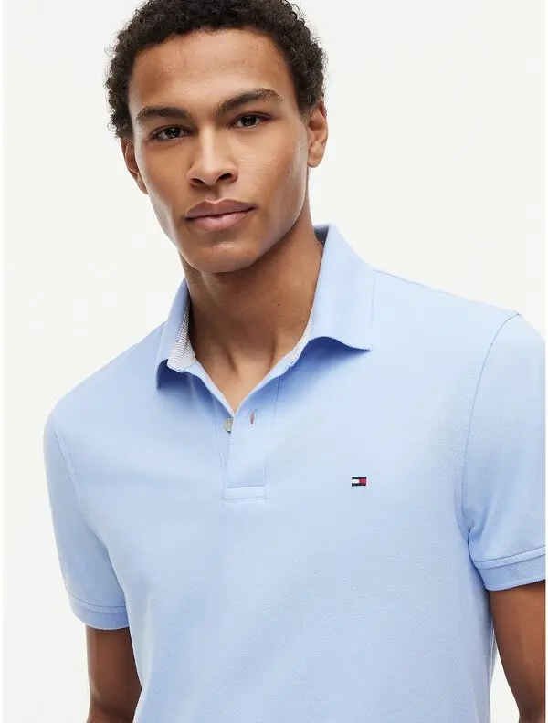 Tommy Hilfiger Regular Fit Stretch Tommy Polo - Light Blue