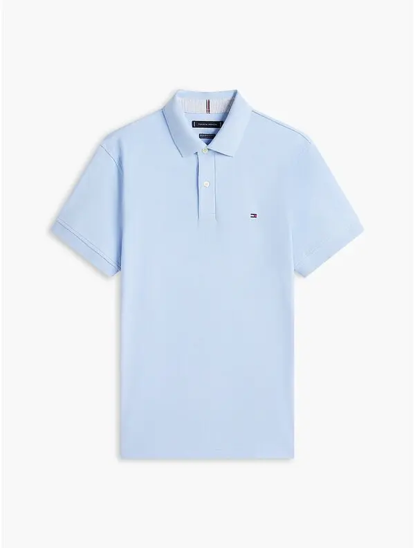 Tommy Hilfiger Regular Fit Stretch Tommy Polo - Light Blue