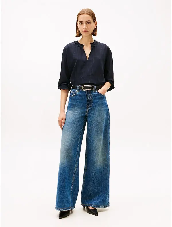 Tommy Hilfiger Check Print Chiffon Pullover Blouse