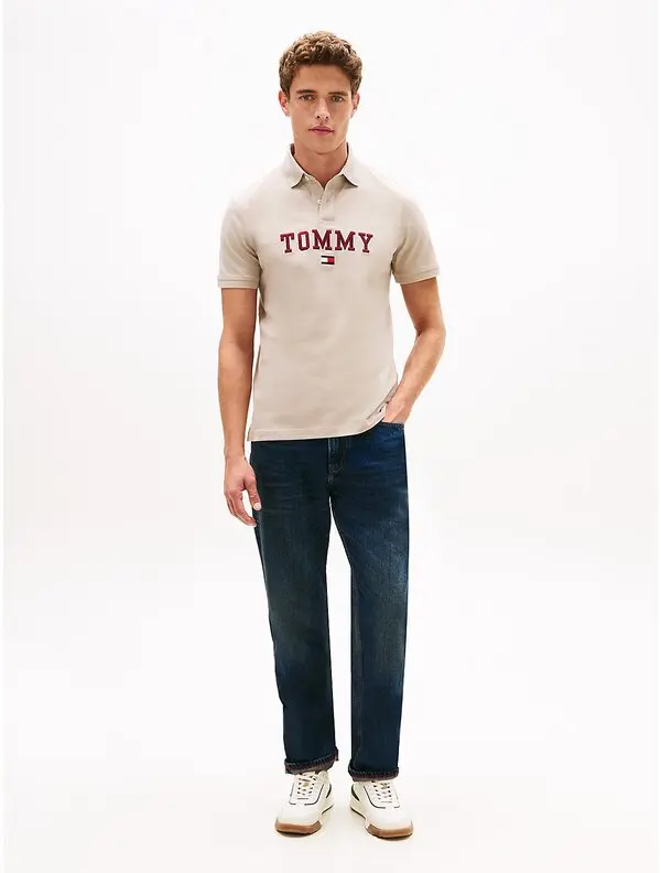 Tommy Hilfiger Regular Fit Monotype Tommy Logo Polo Beige