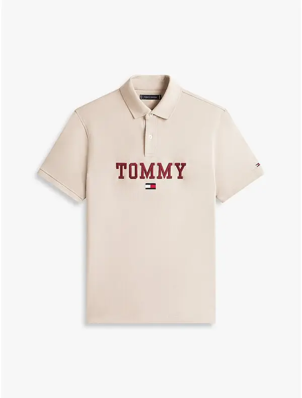 Tommy Hilfiger Regular Fit Monotype Tommy Logo Polo Beige
