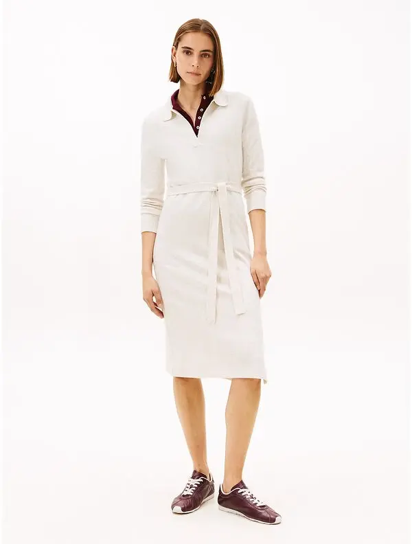 Tommy Hilfiger Belted Sweater Polo Dress