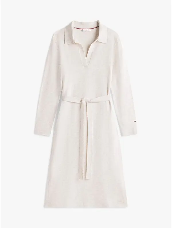 Tommy Hilfiger Belted Sweater Polo Dress