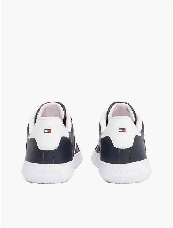 Tommy Hilfiger Leather Cupsole Sneakers With Signature Stripes