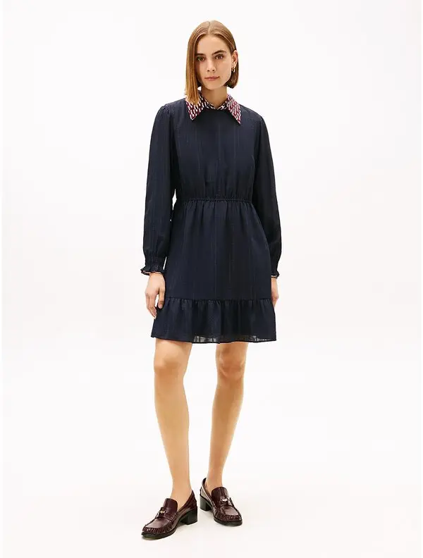 Tommy Hilfiger Checked Chiffon Mini Dress