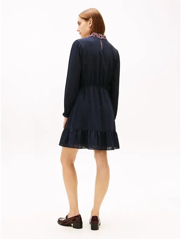 Tommy Hilfiger Checked Chiffon Mini Dress
