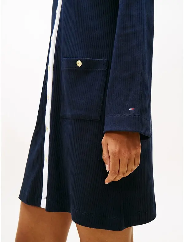 Tommy Hilfiger Button-detailed Shirt Dress With Contrast Trim