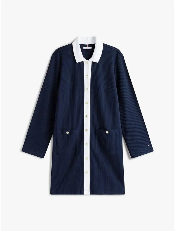Tommy Hilfiger Button-detailed Shirt Dress With Contrast Trim
