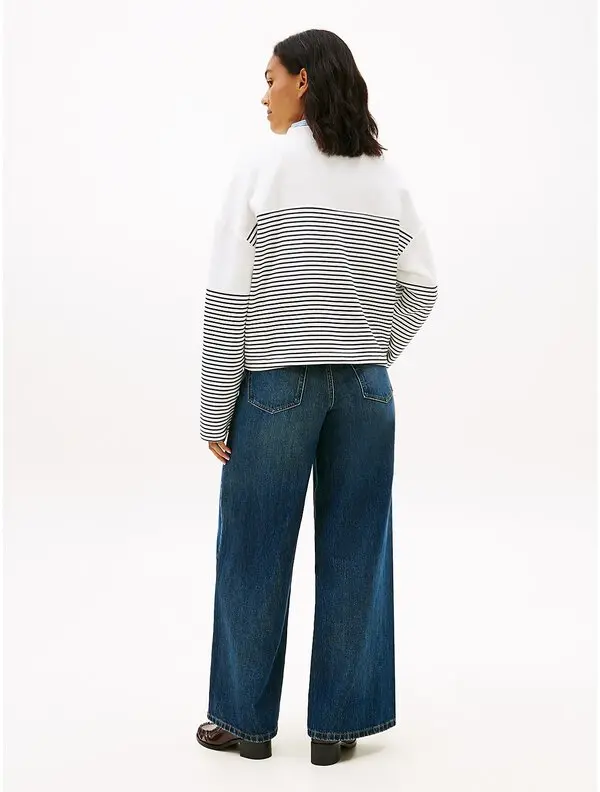 Tommy Hilfiger Nautical Stripe Cropped Sweatshirt