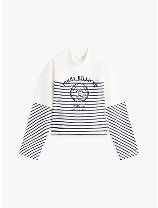 Tommy Hilfiger Nautical Stripe Cropped Sweatshirt