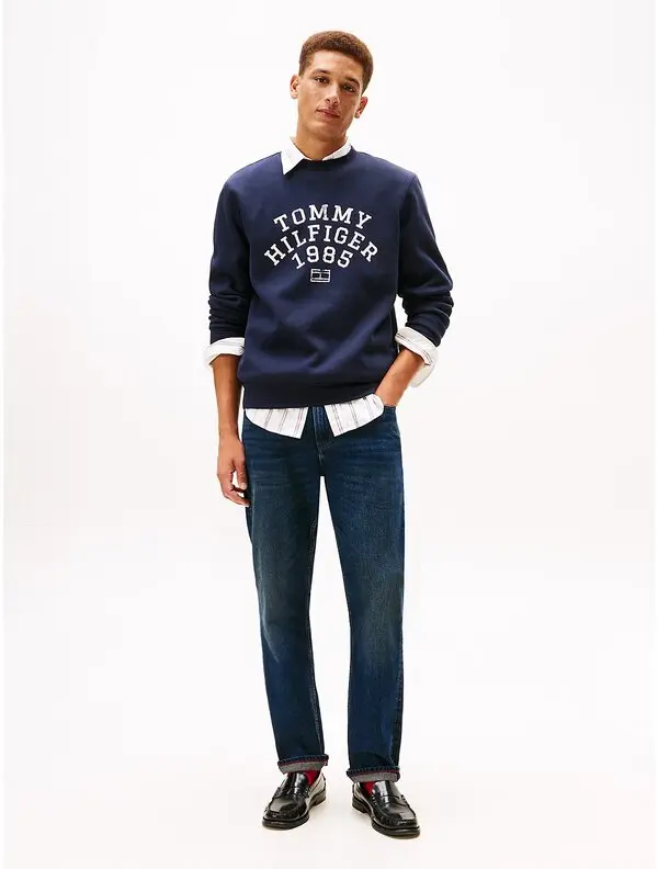 Tommy Hilfiger Arch Logo Crewneck Sweatshirt - Navy