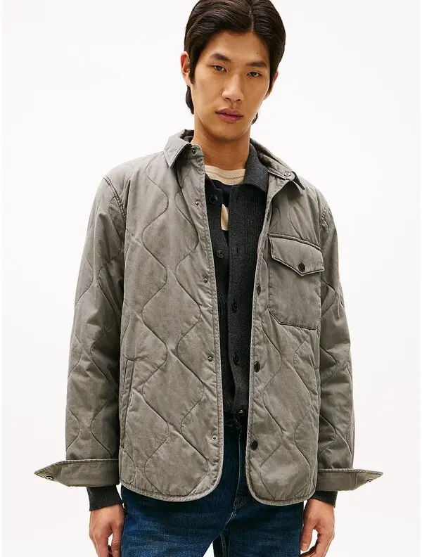 Tommy Hilfiger Garment-dyed Lightweight Quilted Jacket Grey - Shady Stone