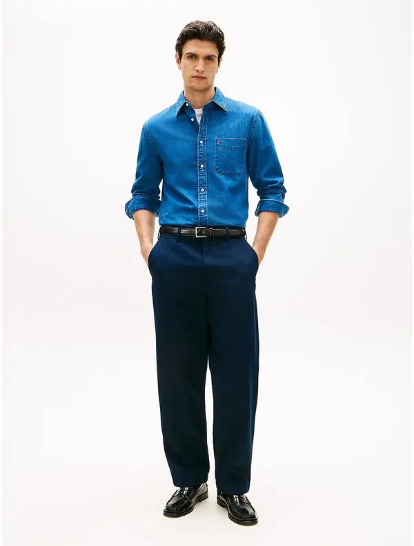 Tommy Hilfiger Relaxed Fit Twill Trousers - Navy