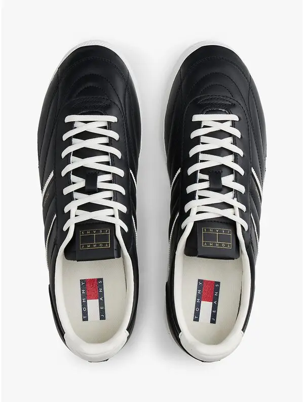 Tommy Hilfiger Leather Skater Sneakers - Black