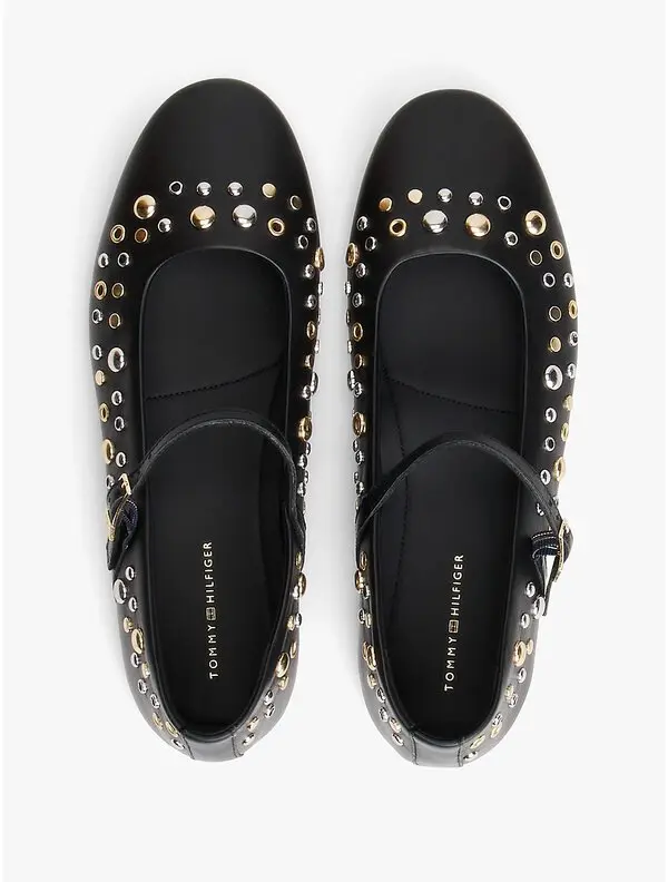 Tommy Hilfiger Studded Leather Mary Jane Flats