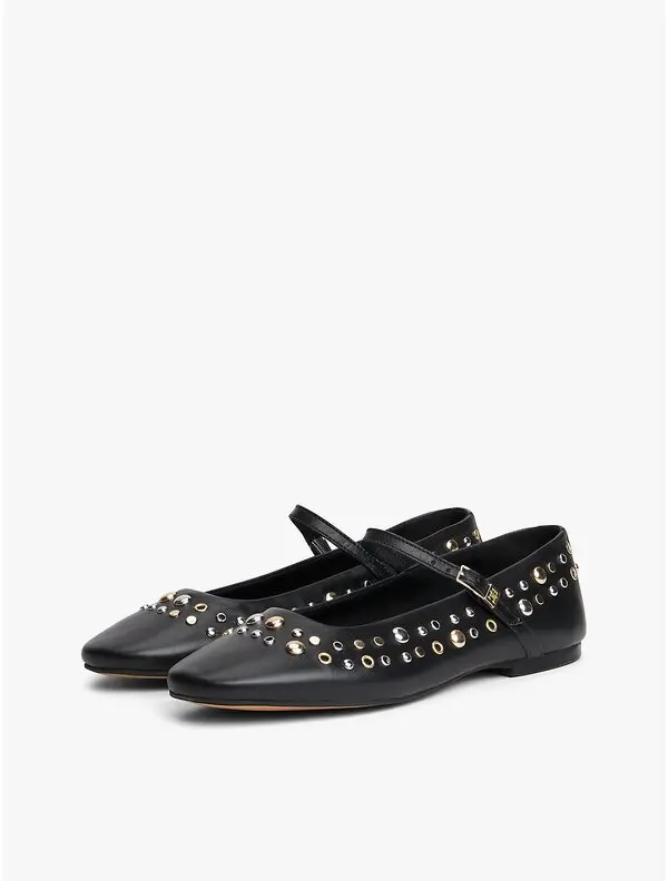Tommy Hilfiger Studded Leather Mary Jane Flat
