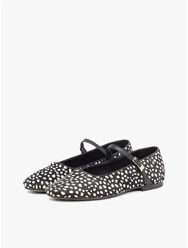 Tommy Hilfiger Calf Hair Mary Jane Flat - Black