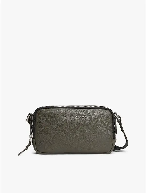 Tommy Hilfiger Pebble Grain Leather Crossbody Bag - Dark Woodland