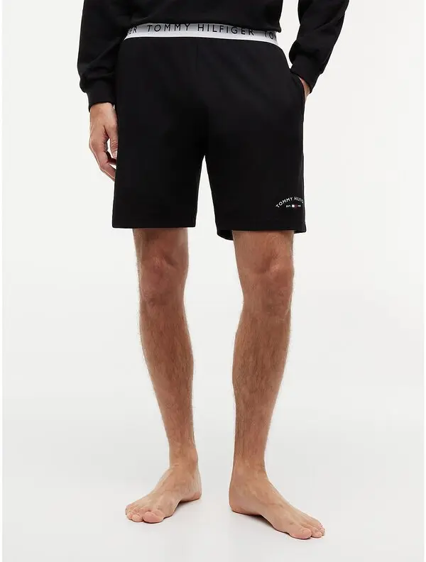 Tommy Hilfiger Logo Pique Sleep Shorts - Black