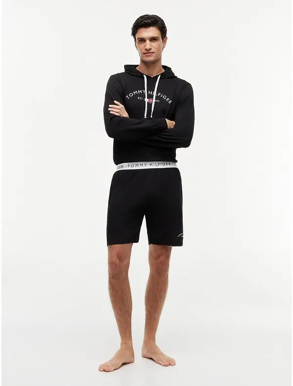 Tommy Hilfiger Logo Pique Sleep Shorts - Black