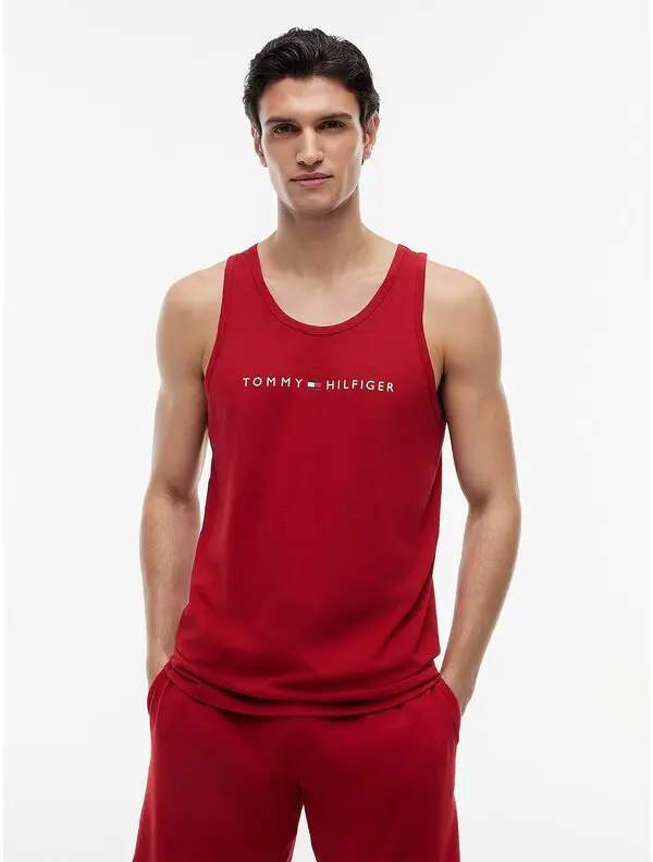 Tommy Hilfiger Hilfiger Logo Sleep Tank Top Red - Poppy
