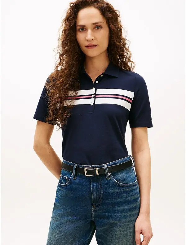 Tommy Hilfiger Regular Fit Block Stripe Stretch Polo