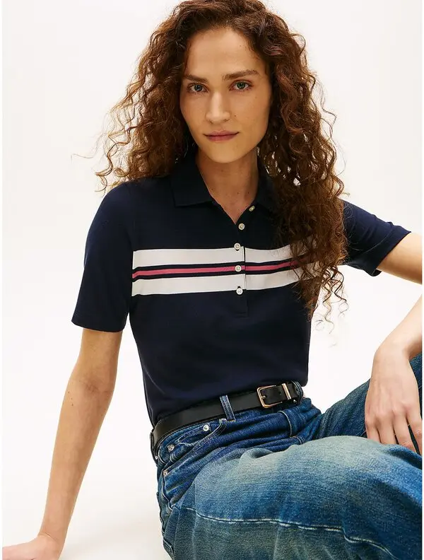 Tommy Hilfiger Regular Fit Block Stripe Stretch Polo