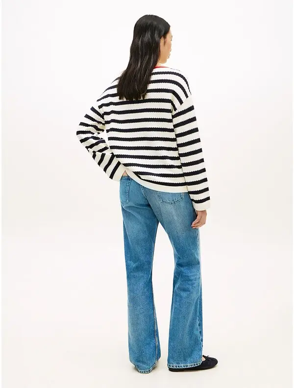 Tommy Hilfiger Breton Stripe Pointelle Boatneck Sweater