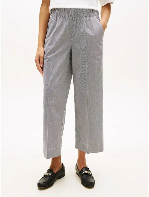 Tommy Hilfiger Elasticated Waist Wide-leg Ankle Pants
