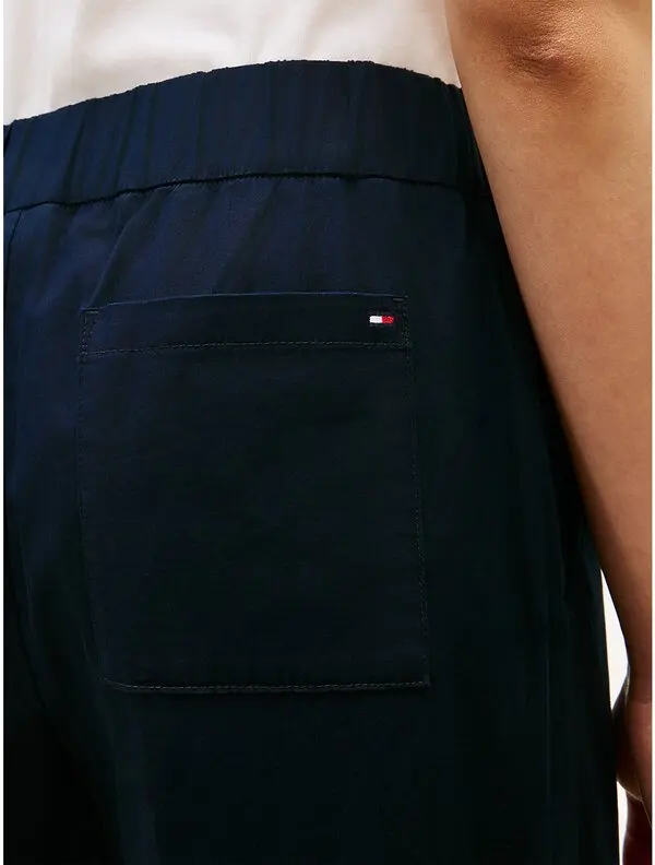 Tommy Hilfiger Wide-leg Ankle Pants With Elastic Waistband - Navy