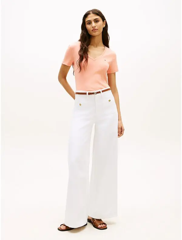Tommy Hilfiger V-neck T-shirt - Sunset Coral