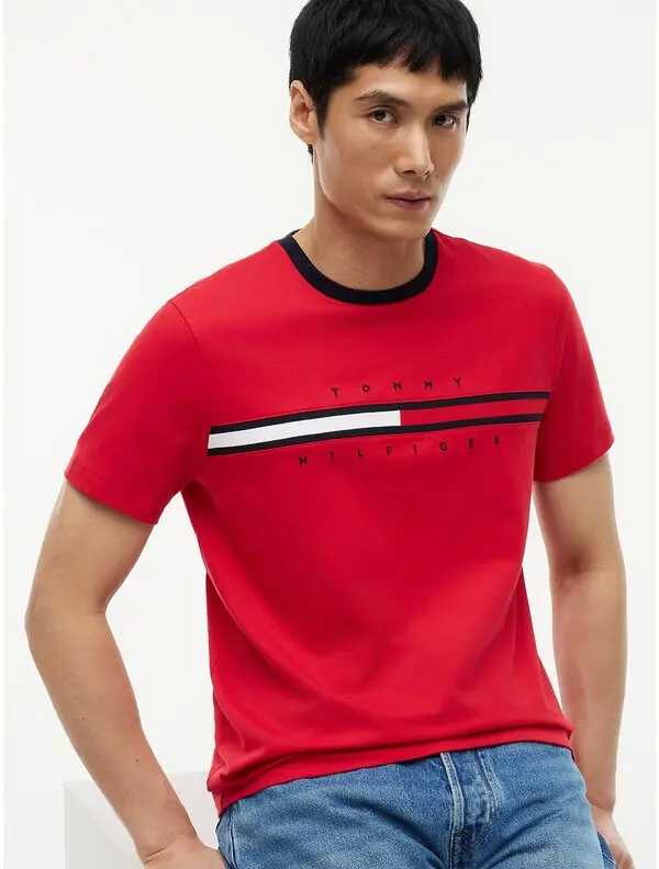Tommy Hilfiger Embroidered Flag Logo T-shirt