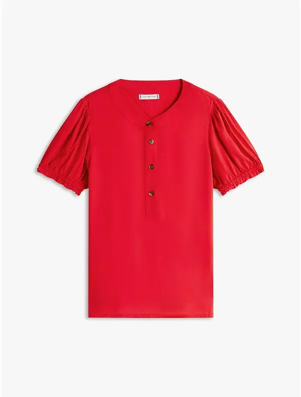 Tommy Hilfiger Lightweight Shirred Viscose Pullover Shirt