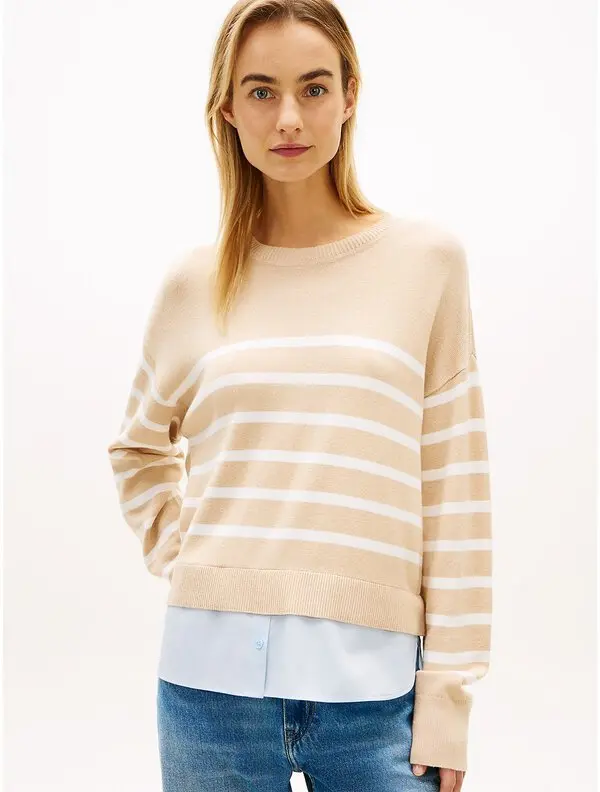 Tommy Hilfiger Striped Fine Knit Pullover Sweater