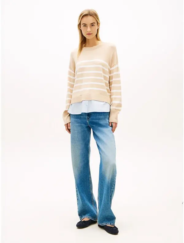 Tommy Hilfiger Striped Fine Knit Pullover Sweater