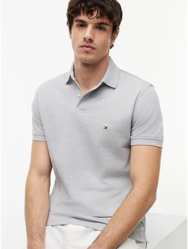Tommy Hilfiger Regular Fit Stretch Tommy Polo - Grey Heather