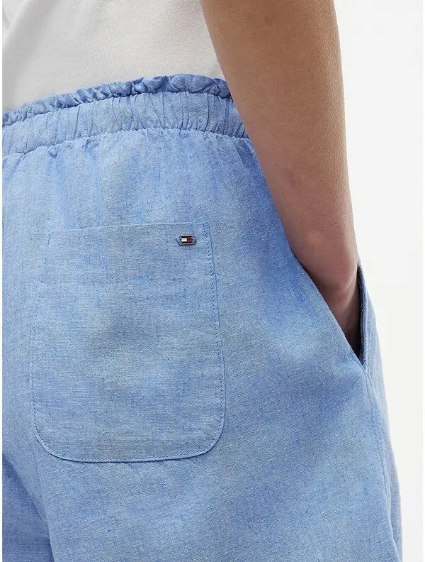 Tommy Hilfiger Linen-cotton Blend Pull-on Shorts With Drawstring Waist