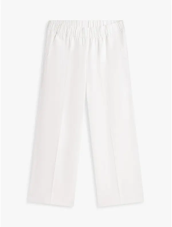 Tommy Hilfiger Pull-on Wide-leg Ankle Pants - Ecru