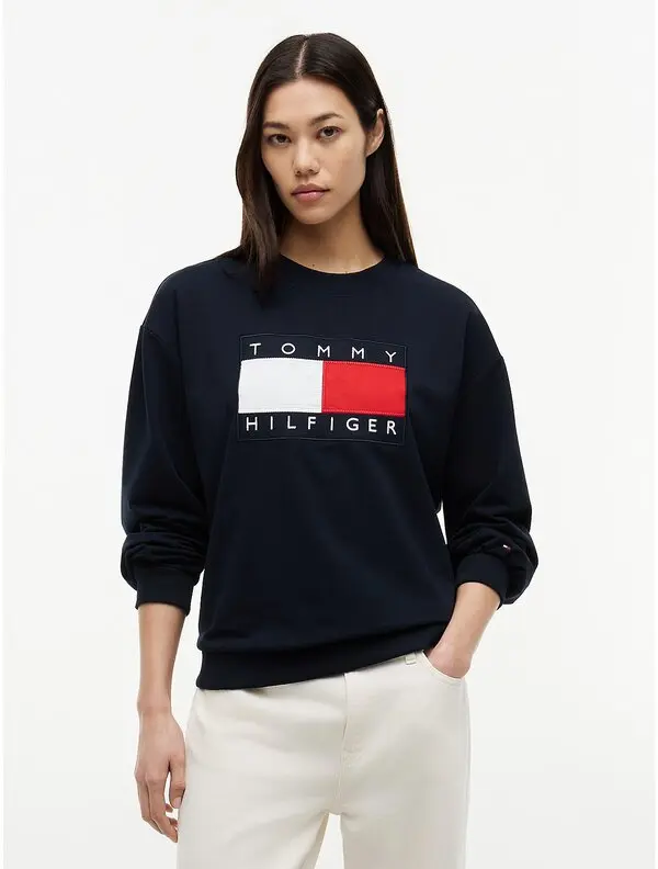 Tommy Hilfiger Flag Logo Crewneck Sweatshirt