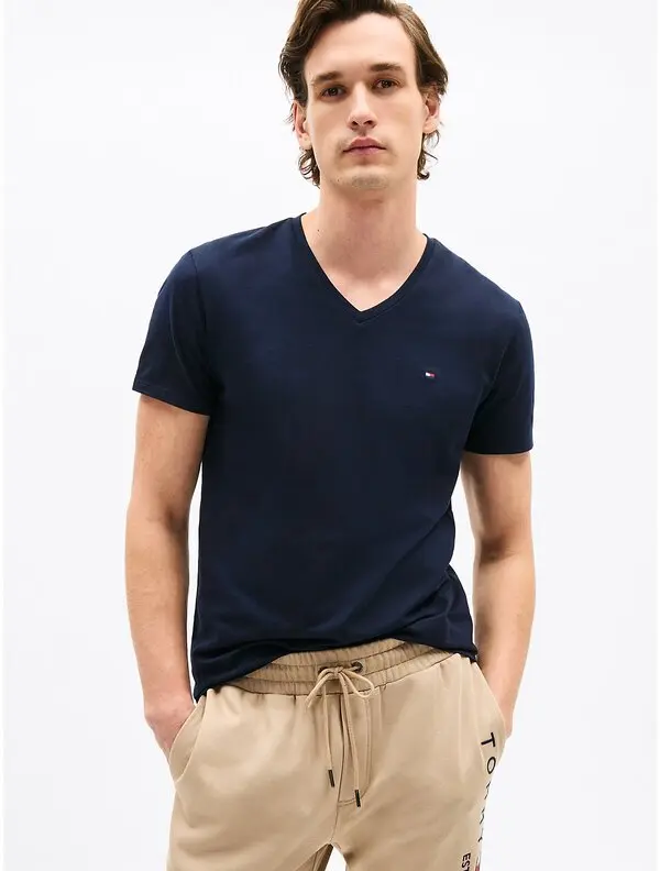 Tommy Hilfiger Slim Fit V-neck T-shirt - Navy