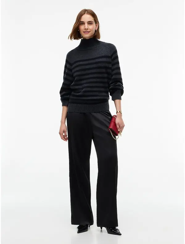 Tommy Hilfiger Stretch Satin Wide-leg Pull-on Pants - Black